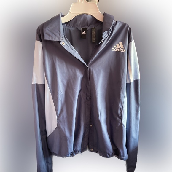 adidas | Jackets & Coats | Adidas Rain Jacket In Blue Vintage Style ...